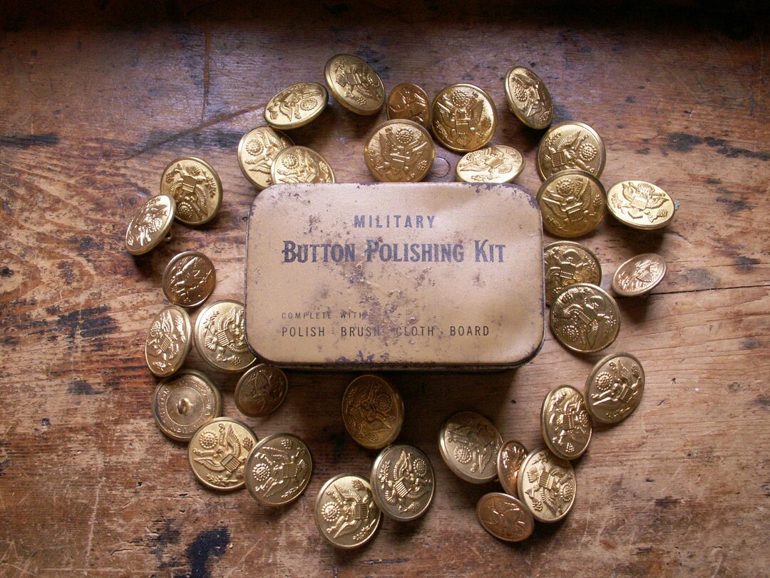 Vintage Military Brass Button Polishing Kit - Keep Those Buttons Shiny ...