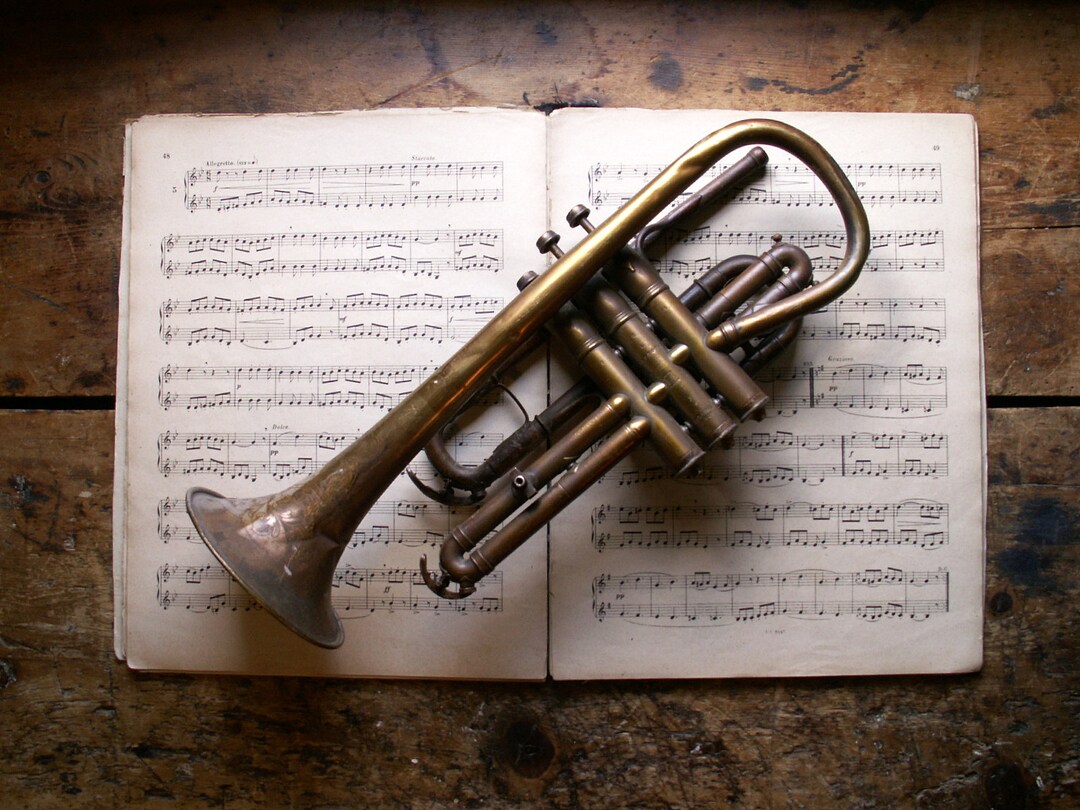 Antique C. G. Conn Brass Cornet - Great Vintage Wedding Decor! - Etsy