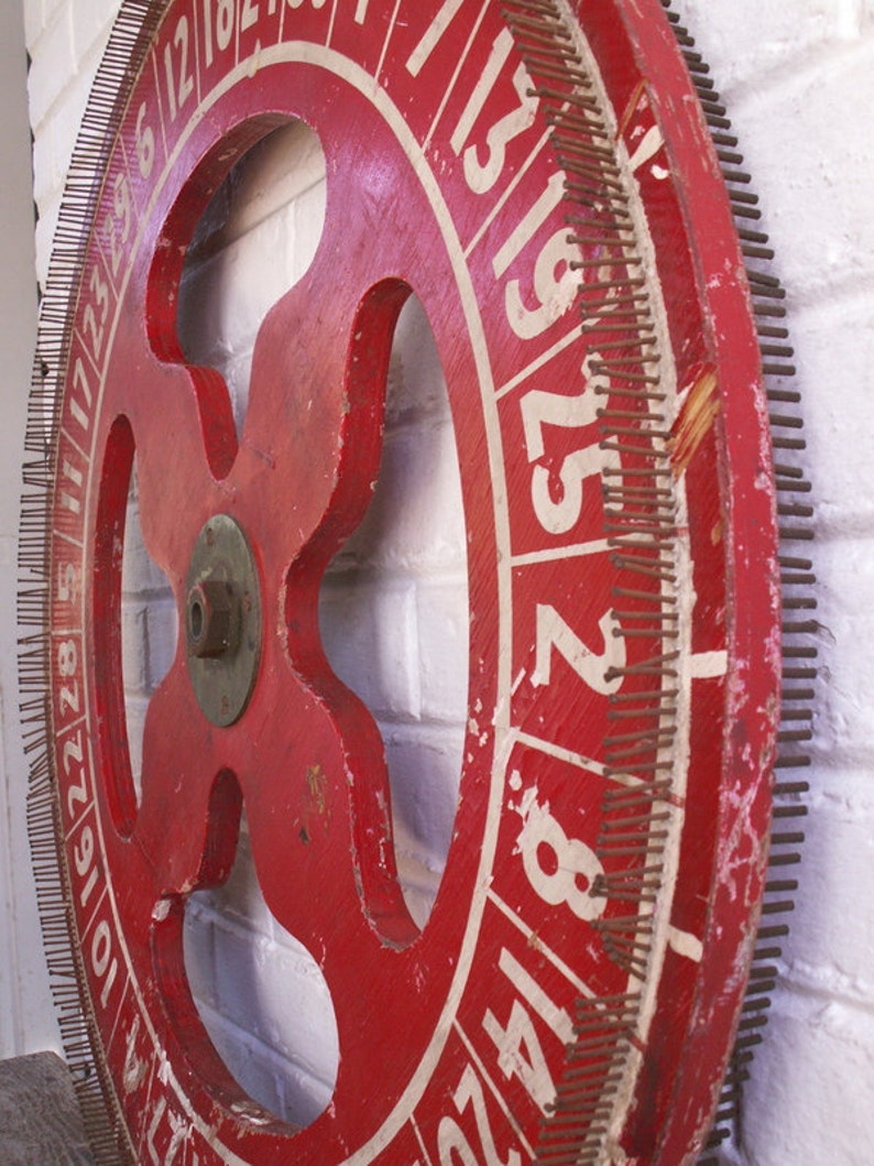Extra Large Vintage Gaming Wheel Double Sided Red and White | Etsy