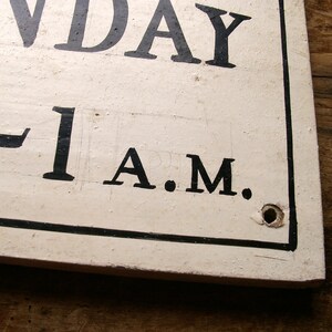 Vintage Arched Handpainted Open Daily Sign Black and White Great Retro ...