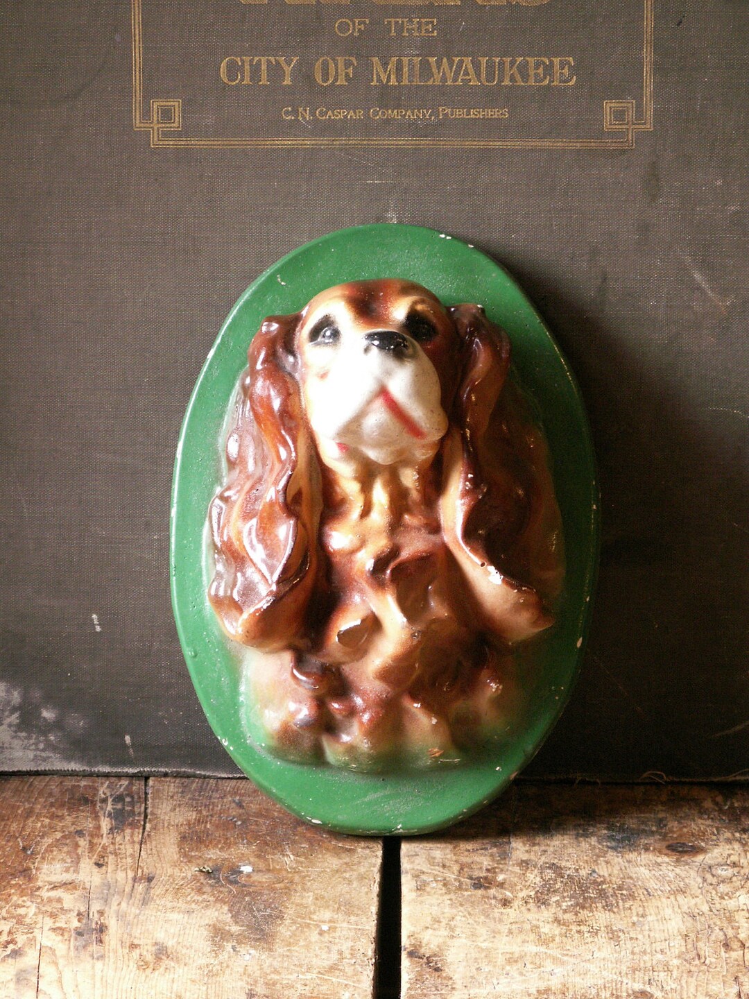 Vintage Chalkware Spaniel Dog Plaster Wall Hanging - Great Kids Room ...