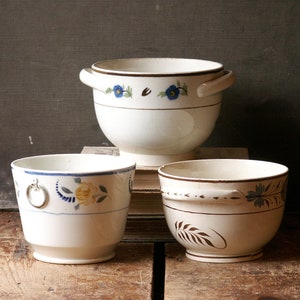 Antique Pearlware Bowl With Blue, Green and Brown Handpainted Floral ...