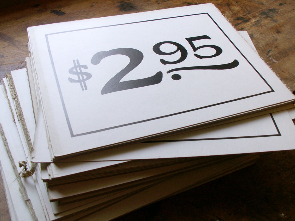 Vintage General Store Price Signs: Black & White Table Numbers - Etsy