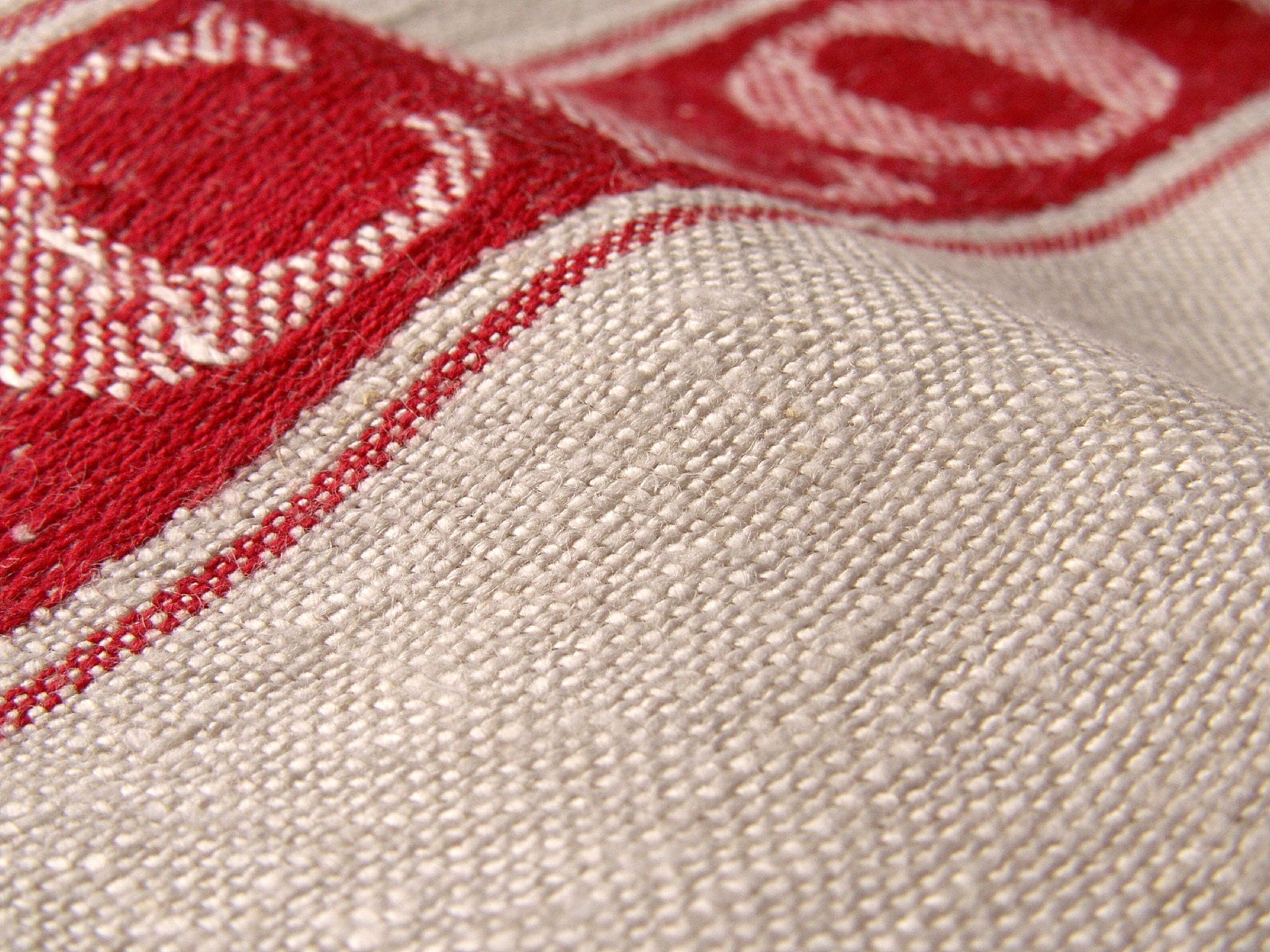 Vintage Red and White Irish Linen Glass Drying Cloth - Perfect Holiday ...
