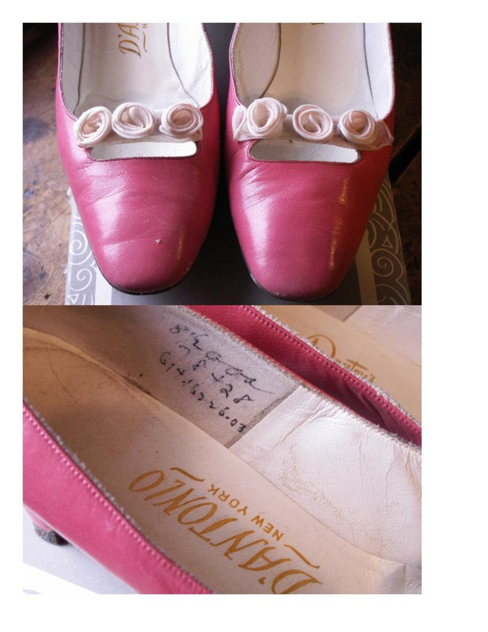 Vintage Women's Pink Pumps With Fabric Rosettes Low Heel - Etsy
