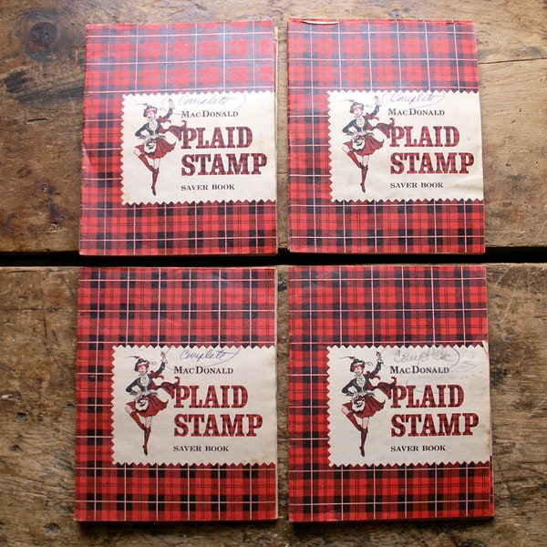 Vintage Plaid Stamps Sign - Etsy
