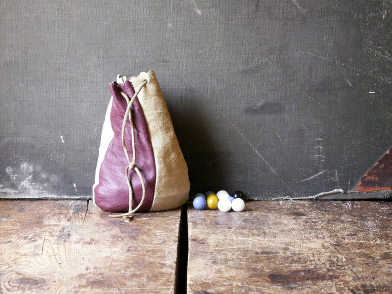 Vintage Leather Marble Pouch With Drawstring and Marbles - Etsy