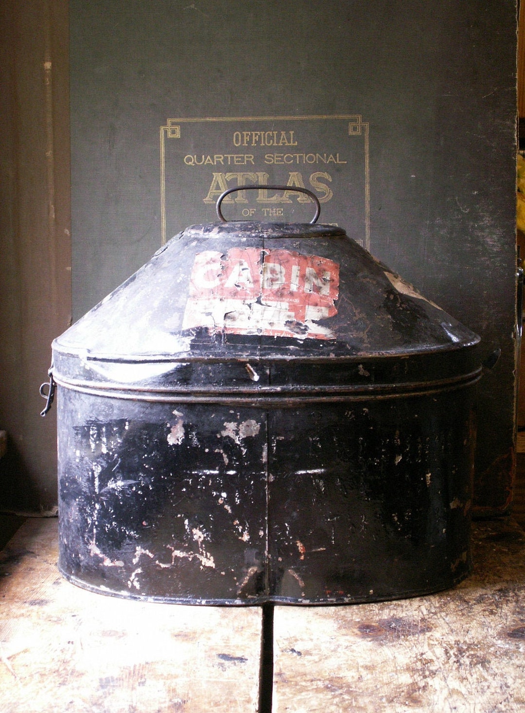 Antique Gieves Metal Military Hat Box With Travel Stickers - English ...