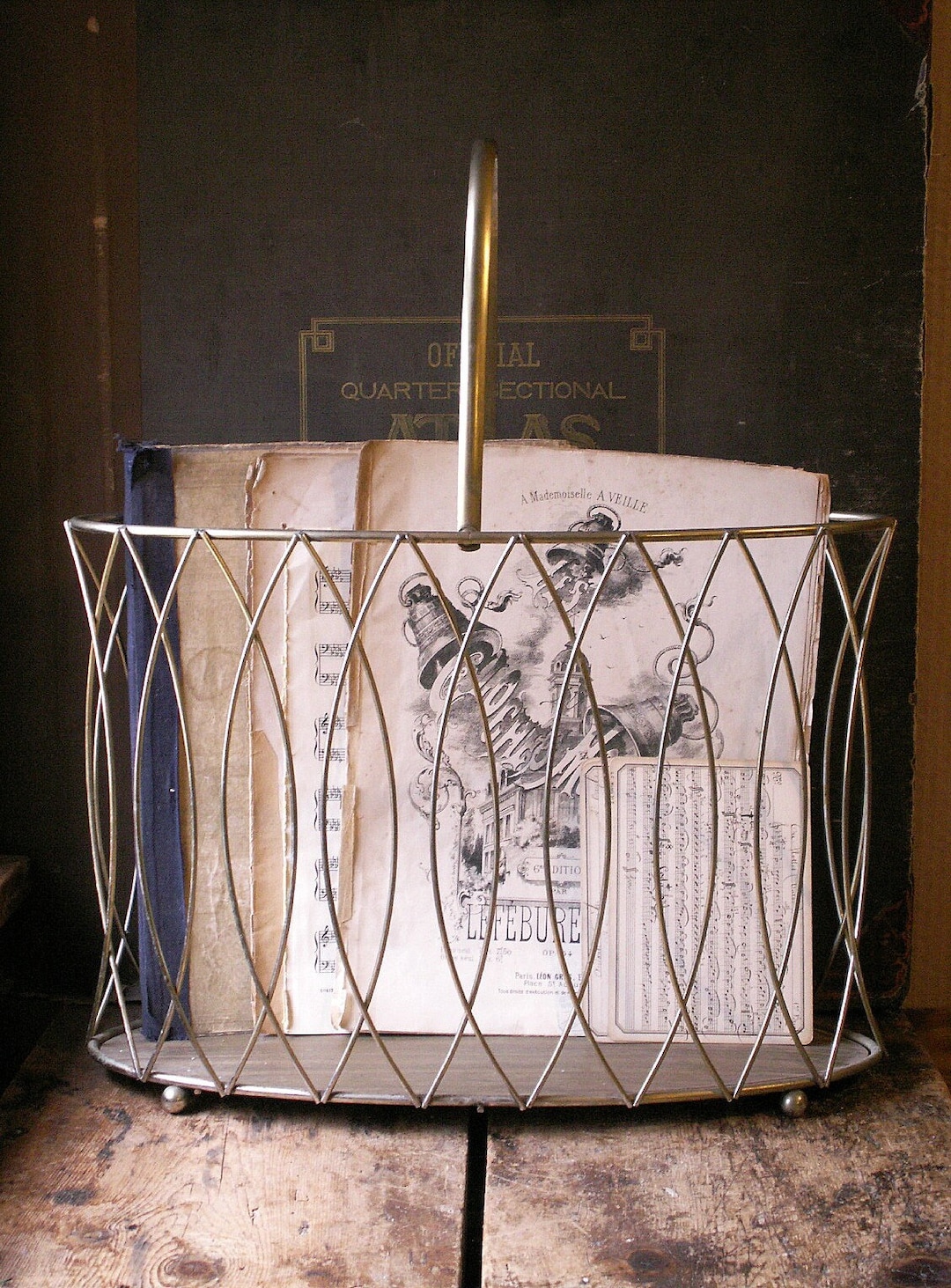 Vintage Midcentury Brass Finish Magazine Holder Fabulous Reading Nook ...