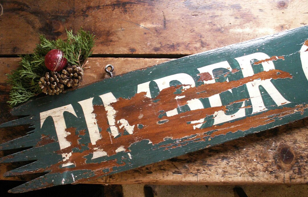 Vintage 'timber Crest' Double Sided Tree Farm Sign - Rustic County ...