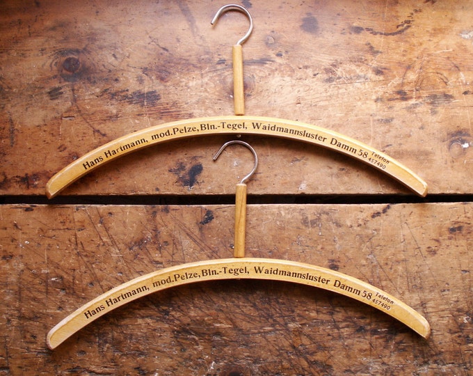 Pair of Vintage German Wooden Clothes Hangers Vintage - Etsy