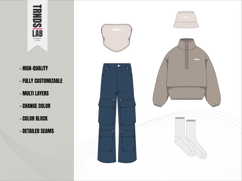 Streetwear Mockups & Fashion Vector Bundle Pack | Fashion Design Tech ...