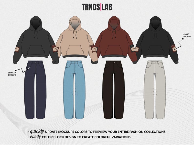 Streetwear Mockups & Fashion Vector Bundle Pack | Fashion Design Tech ...