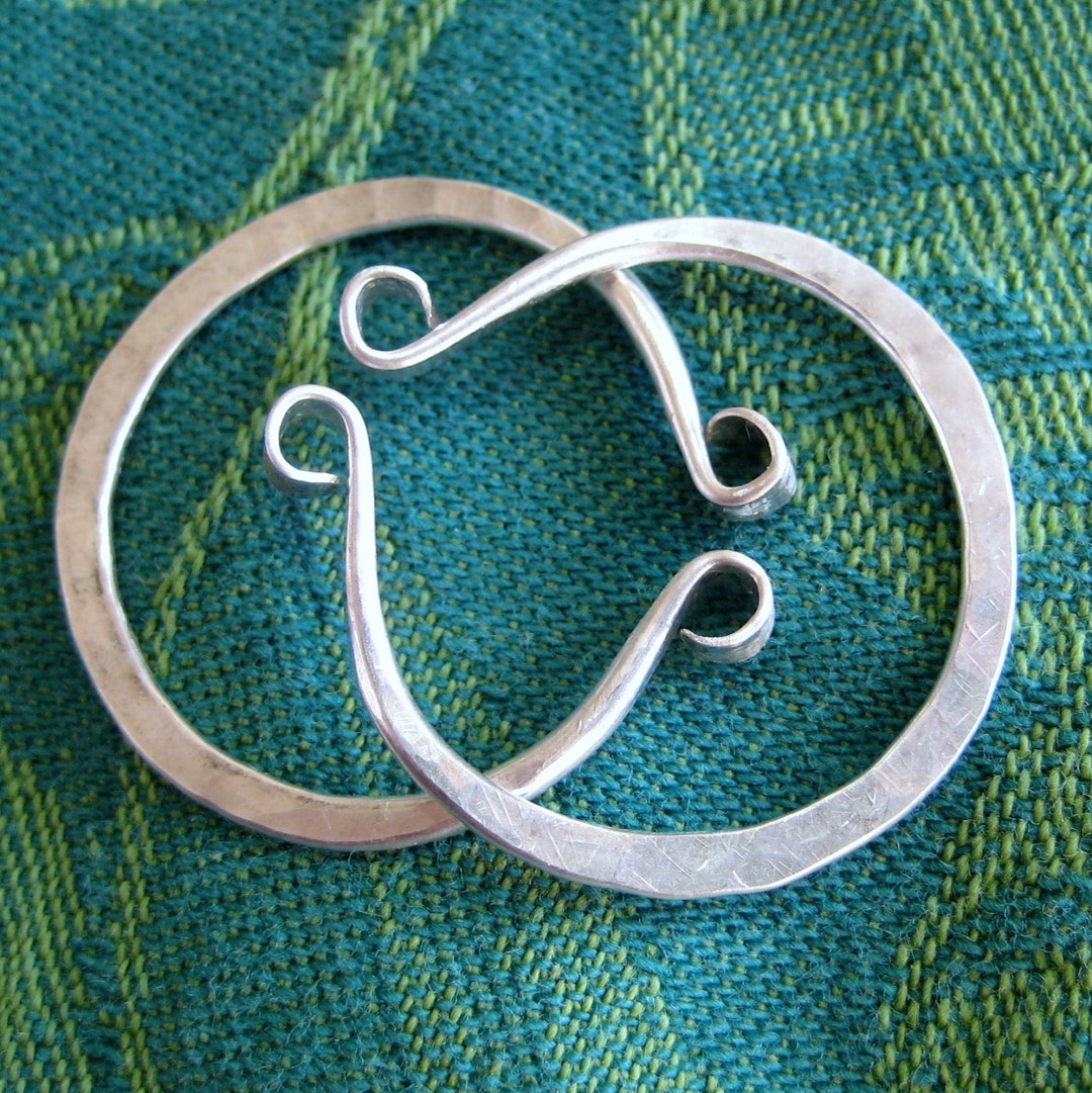 Medium Small Hand Forged Silver Hoops for Non Pierced Ears - Etsy