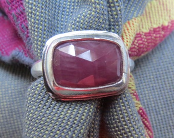 Rectangle Cut Ruby Ring - Etsy