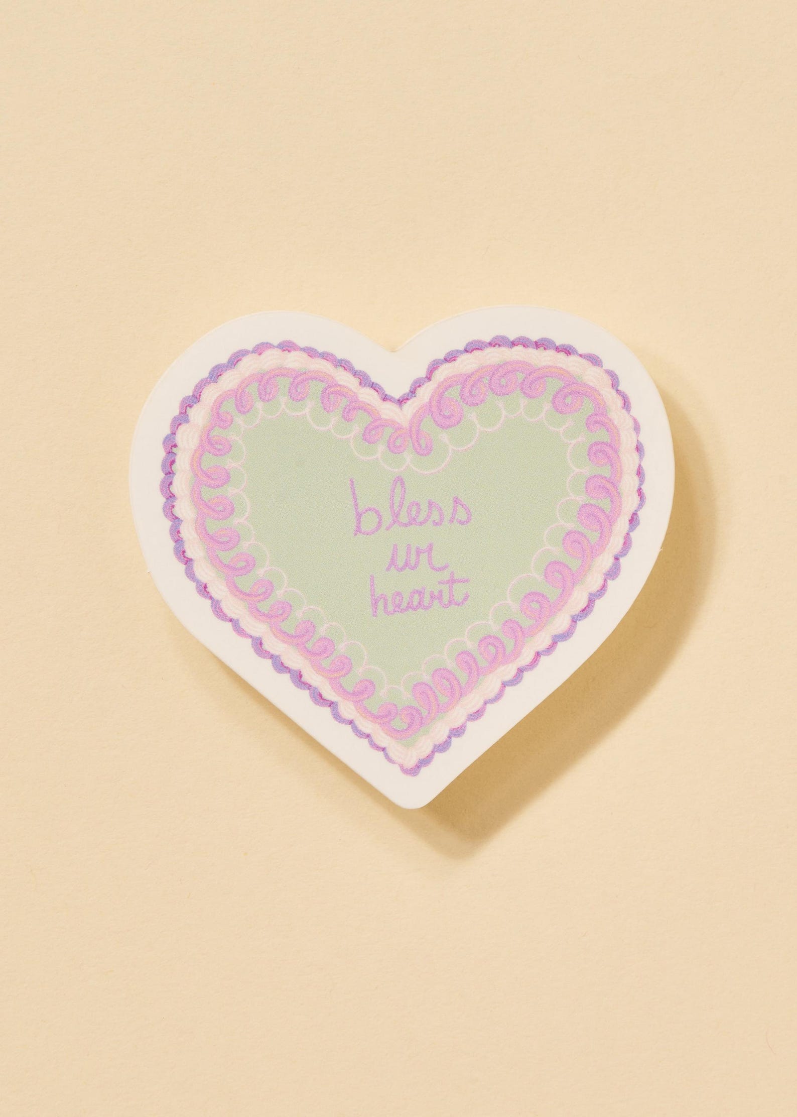 Bless Ur Heart Purple Vintage Heart Cake Sticker - Etsy