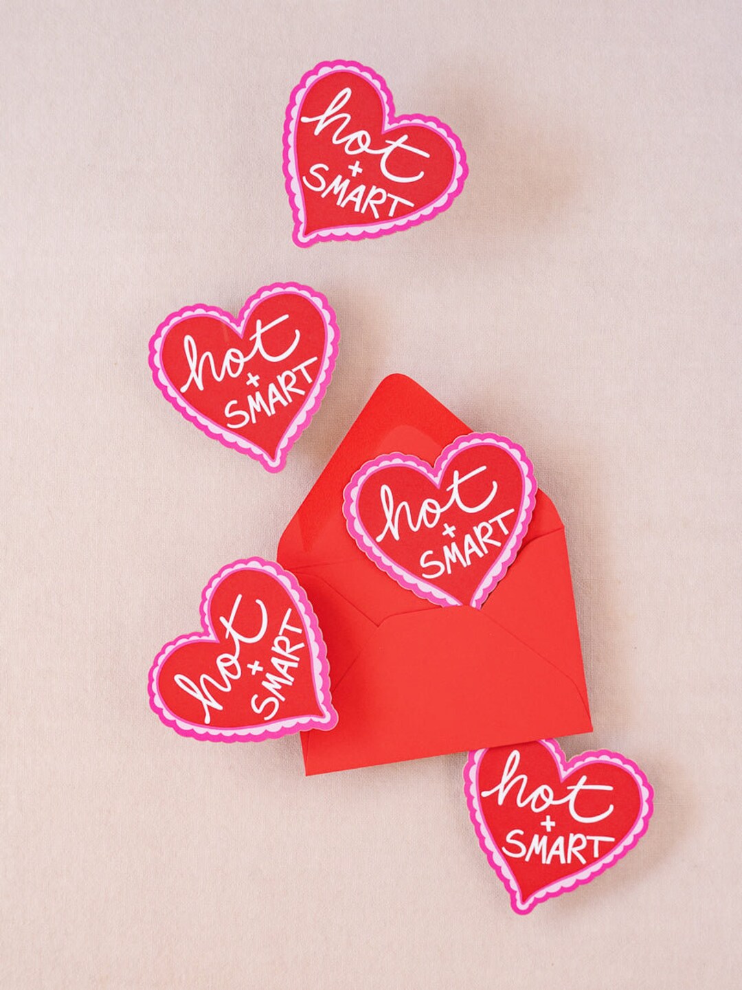 Hot and Smart Heart Mini Flat Die Cut Greeting Card Single - Etsy