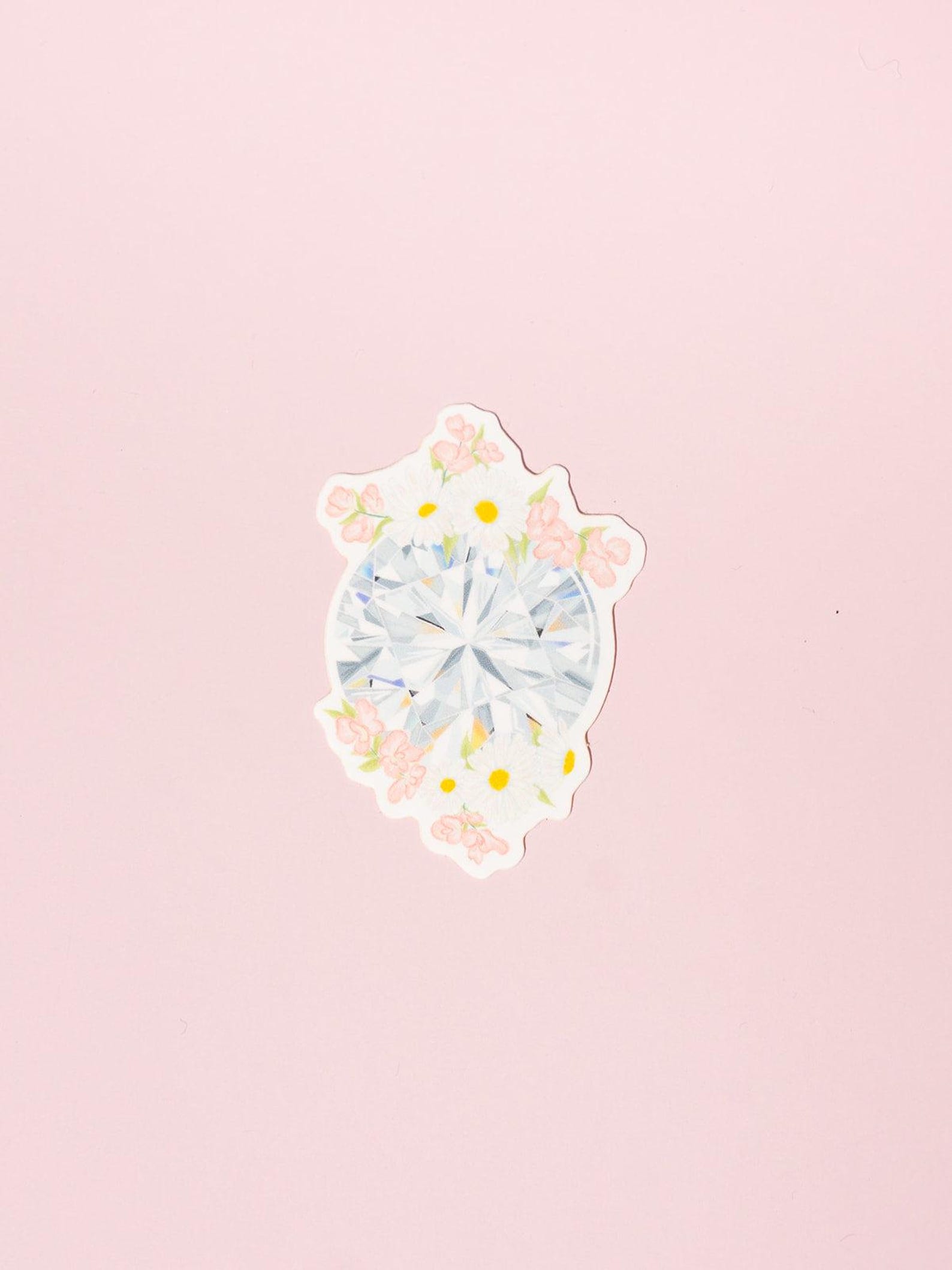 Diamond Floral Gemstone Sticker - Etsy