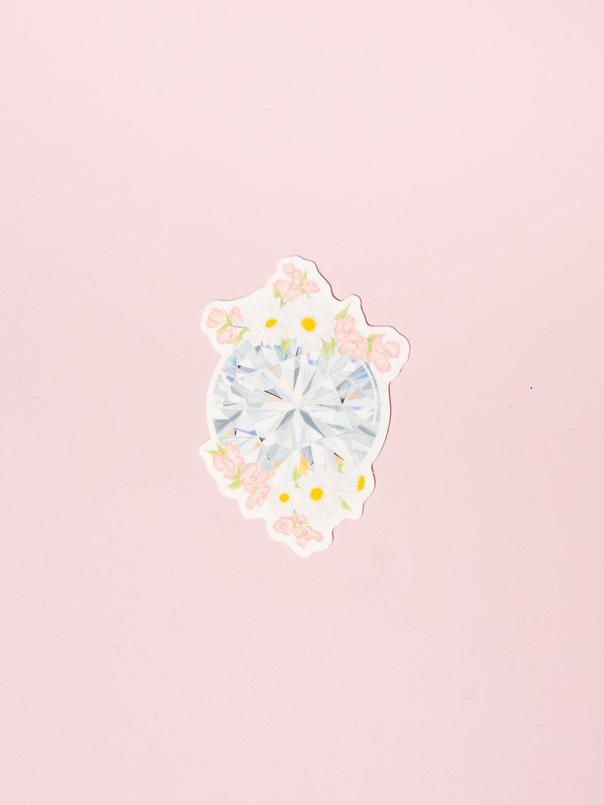Diamond Floral Gemstone Sticker - Etsy