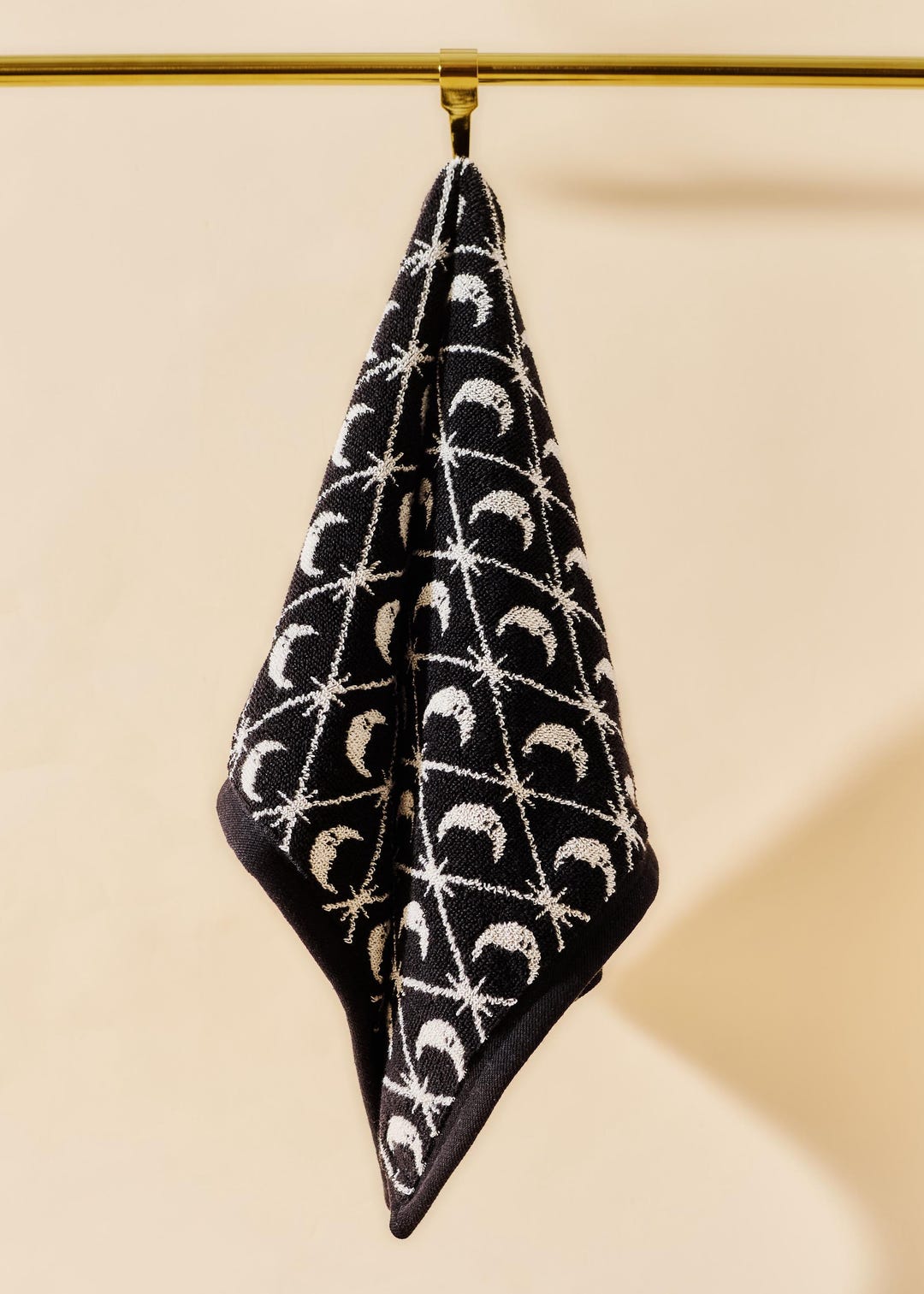 Moon and Stars Black and White Terry Cloth Towel - Etsy