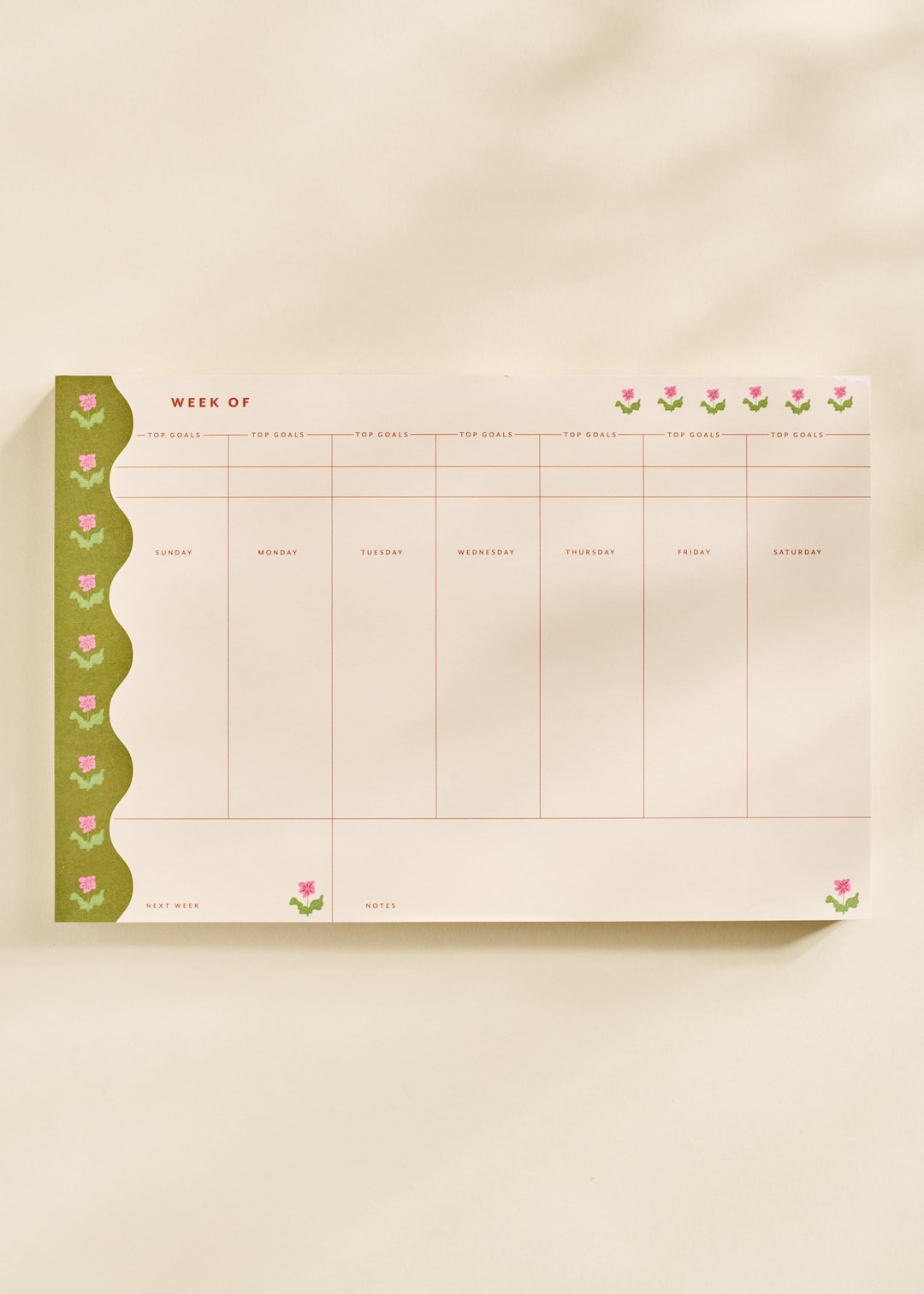 Garden Border Weekly Plan Notepad - Etsy