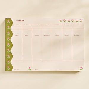 Garden Border Weekly Plan Notepad - Etsy