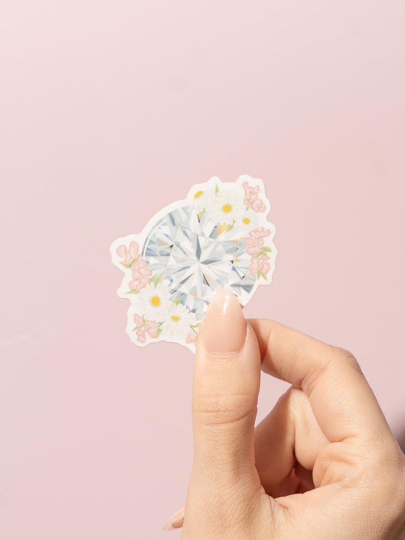 Diamond Floral Gemstone Sticker - Etsy