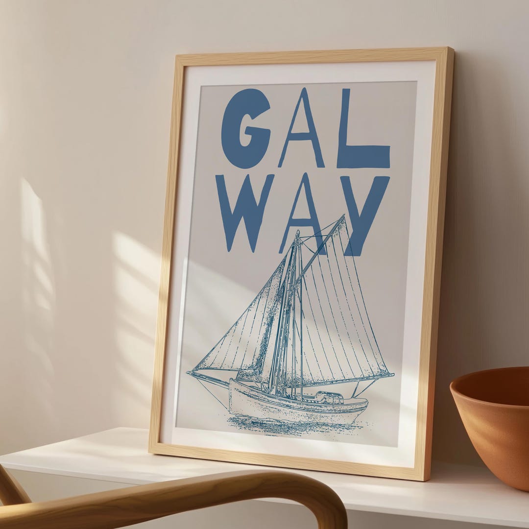 Galway Blue Digital Poster, Printable Ireland, Wall Art, Wall Print ...