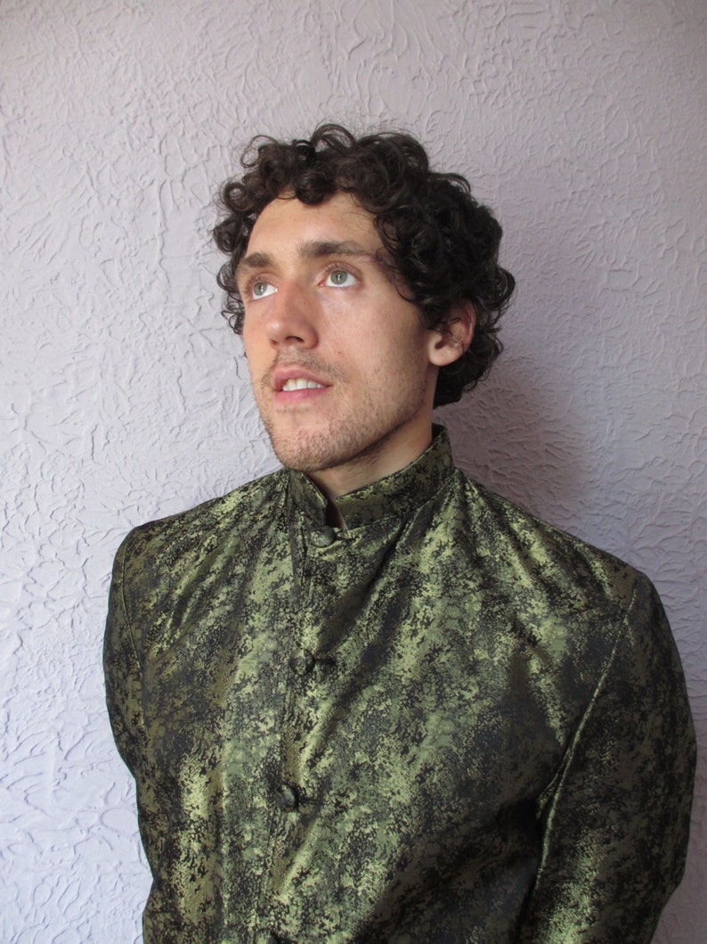 Vintage Men's Brocade Nehru Jacket original 1960s | Etsy