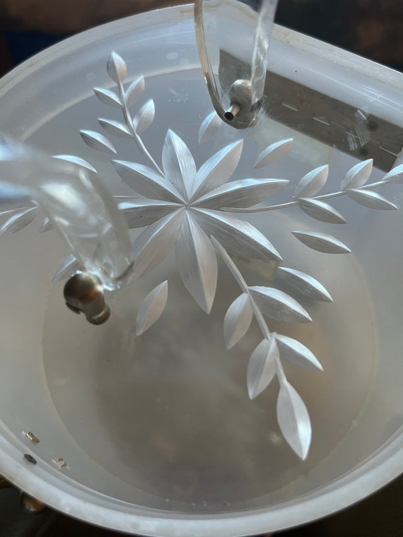 50's Vintage Carved Lucite Ice Purse Handbag Frosted … - Gem