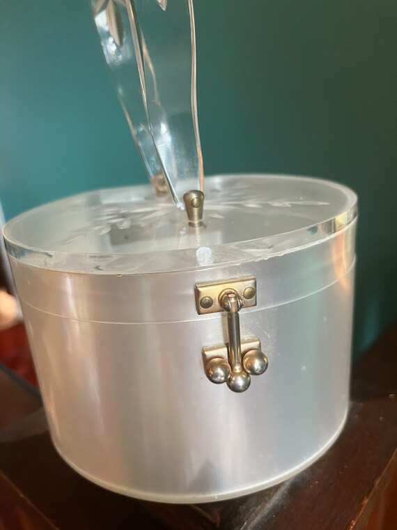 50's Vintage Carved Lucite Ice Purse Handbag Frosted … - Gem