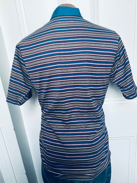 70s Vintage Men's MOD Striped Durene Cotton Polo Shir… - Gem