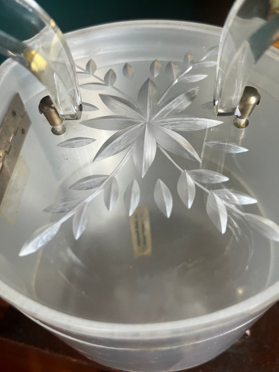 50's Vintage Carved Lucite Ice Purse Handbag Frosted … - Gem