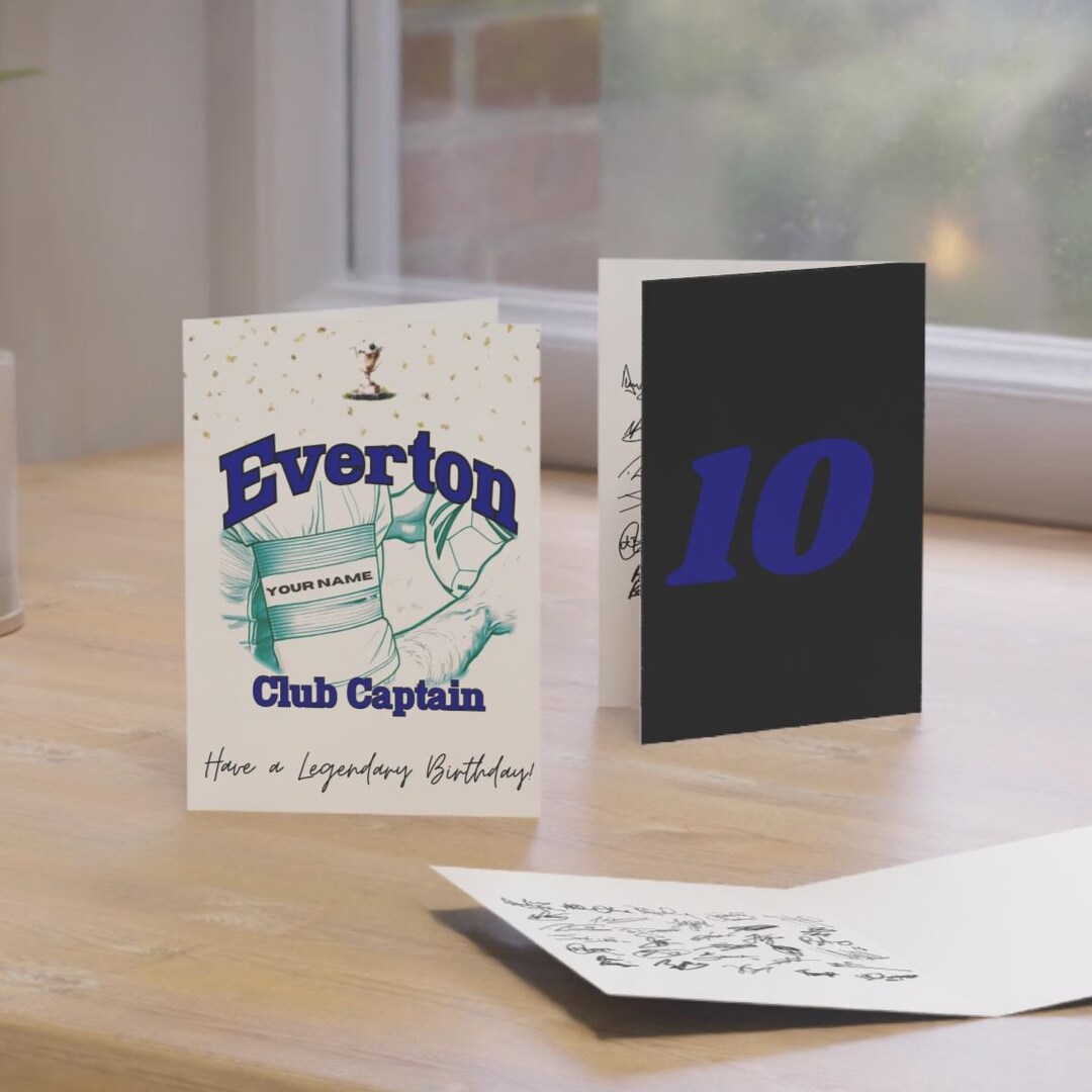 Everton Birthday Card SIGNED by Team – Player Autographs – Personalised ...