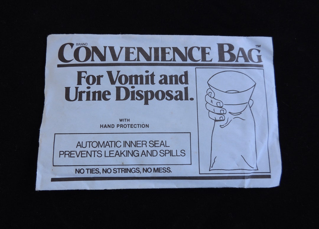 Vintage Vomit and Urine Disposal Bag / Convenience Bag for Vomit and ...