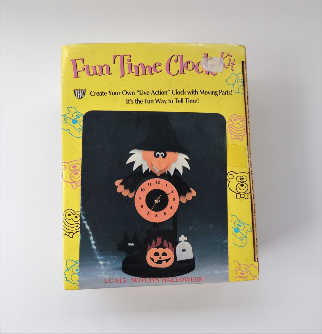 Vintage Fun Time Clock Kit / Vintage Halloween Clock Kit / Witchs ...