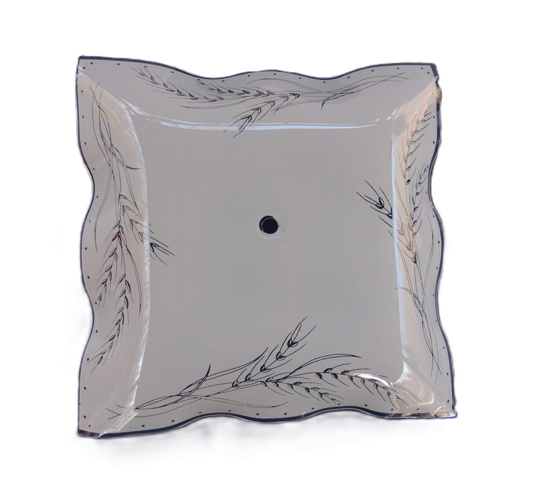 Vintage Square Glass Ceiling Light Shade / Frosted Glass Light Fixture ...