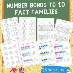 Number Bonds to 10 | 15 Worksheets | Part-whole Model | KS1 Maths Fact ...