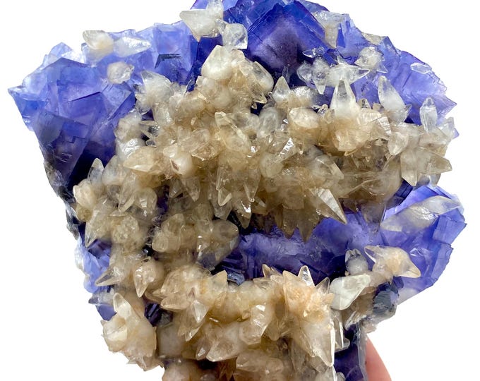 326 Gram Unique Piece! Natural Deep Blue Phantom Cubic FLUORITE With ...