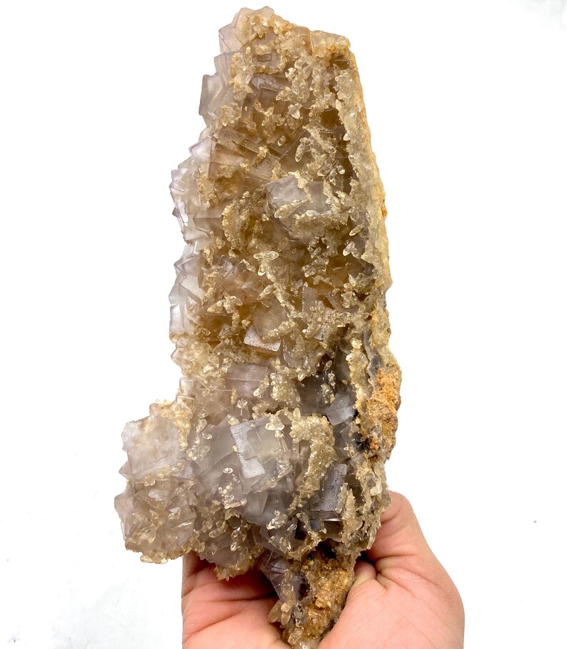 774 Gram Unique Large Piece! Natural Cubic FLUORITE With CALCITE ...