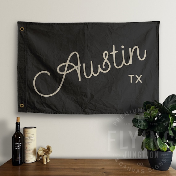 Custom Hand Painted Cotton Canvas Flag With Script Lettering - Etsy
