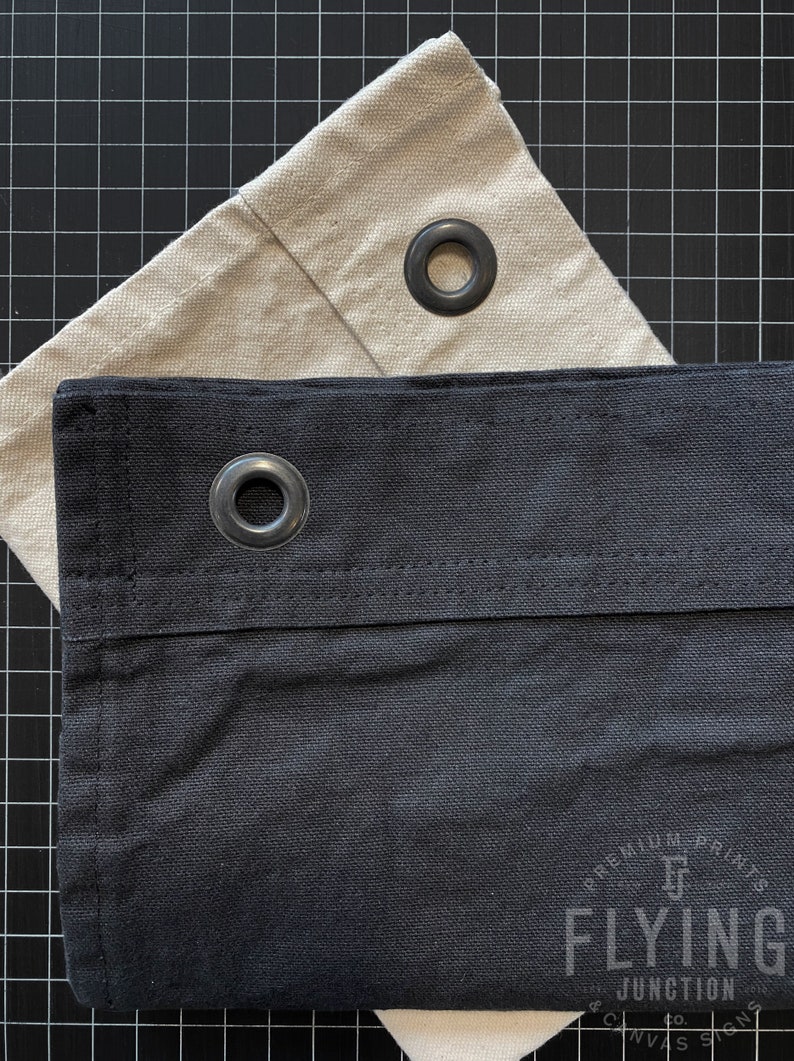 Custom Hand Painted Cotton Canvas Flag: Script Lettering, Vintage Look ...