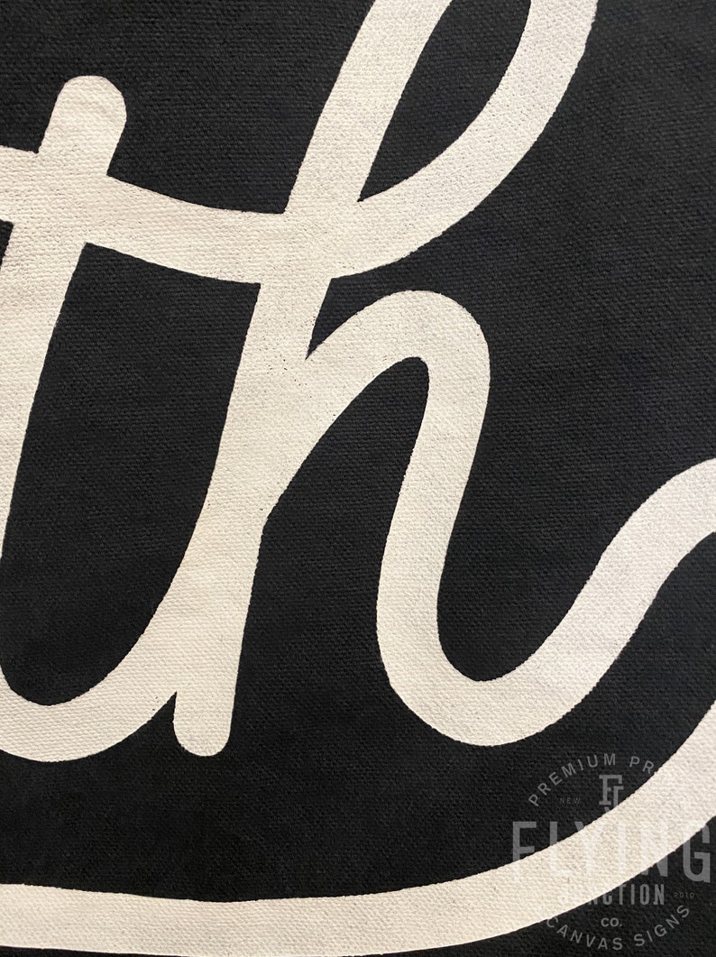Custom Hand Painted Cotton Canvas Flag: Script Lettering, Vintage Look ...