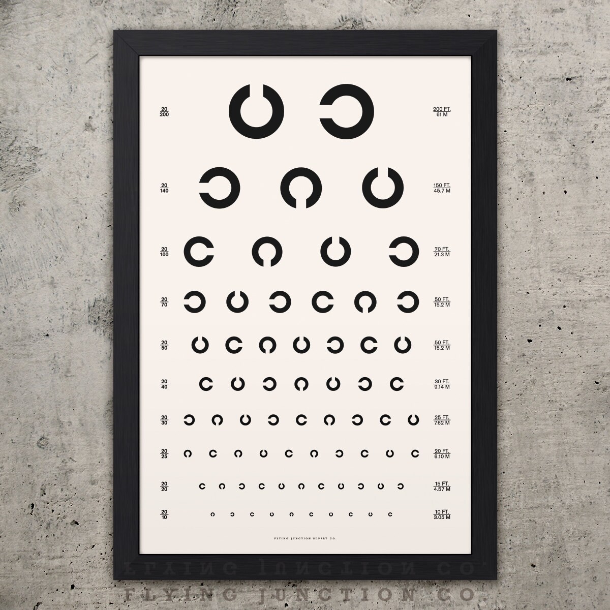 EYE CHART Print Tumbling C Vintage Look - Etsy