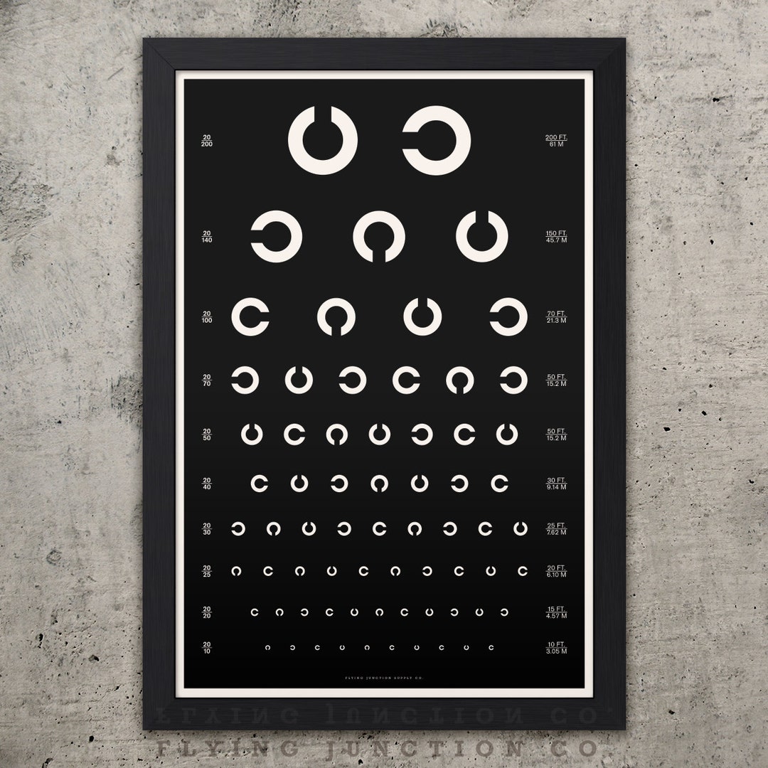 EYE CHART Print Tumbling C Vintage Look - Etsy
