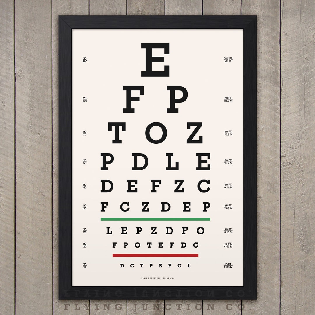 EYE CHART Print Classic Snellen Vintage Look - Etsy
