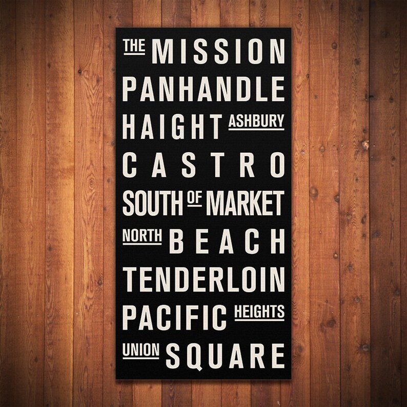 SAN FRANCISCO Subway Sign. Bus Scroll. Destination List - Etsy