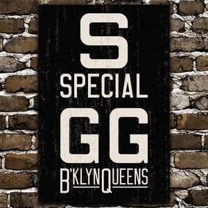 BROOKLYN & QUEENS New York City Distressed Subway Sign. Bus Scroll ...