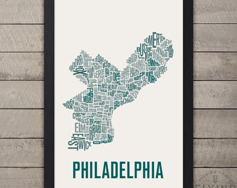 Philadelphia Block Map Typography Canvas Art Print 30x40 - Etsy