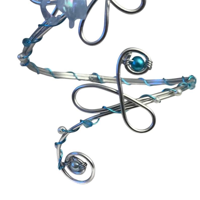 Whimsical Silver Blue Flower Arm Cuff - Silvermist Inspired - Etsy